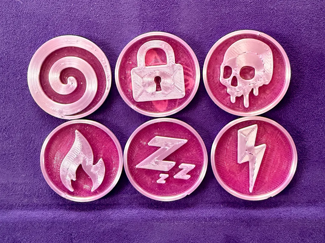 Pokémon Status Markers - Free 3D Print Model - MakerWorld