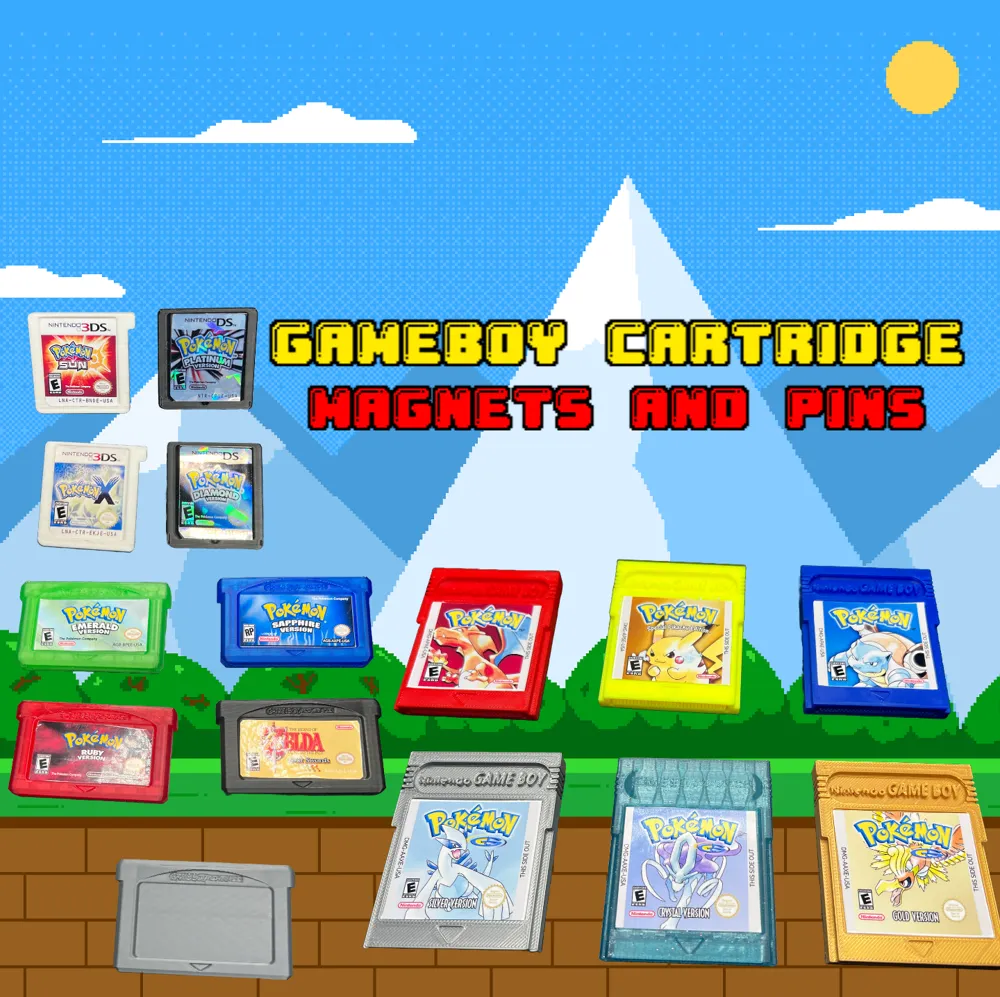 Gameboy Cartridge Magnets and Pins full Collection by LordMegaMonkey ...