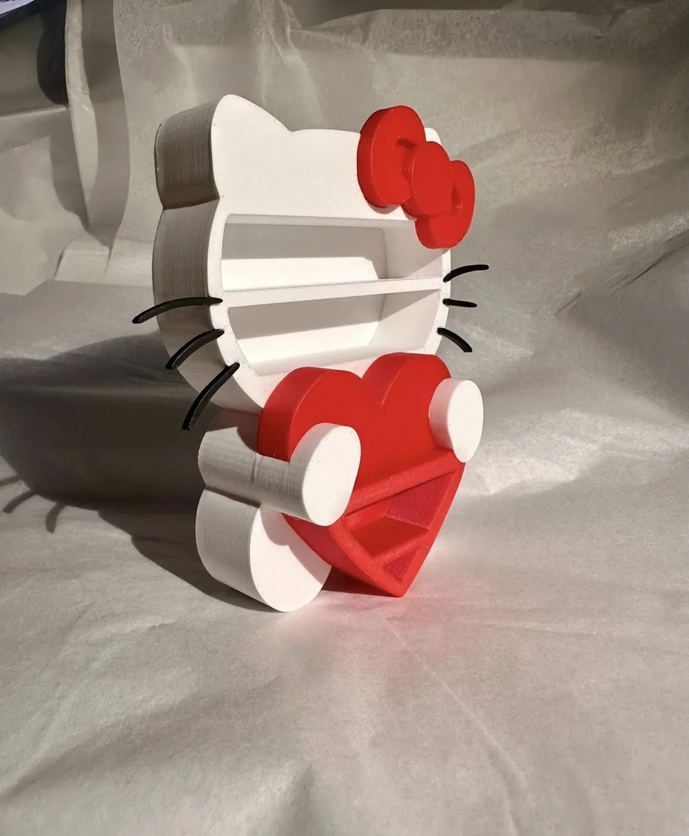 Hello Kitty heart shelf - Free 3D Print Model - MakerWorld