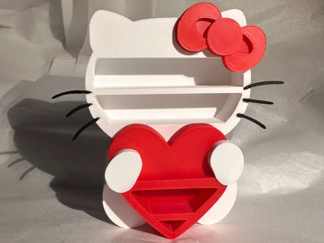 Hello Kitty heart shelf - Free 3D Print Model - MakerWorld