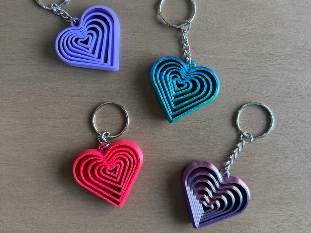 Fidget Heart Keychain - Free 3D Print Model - MakerWorld