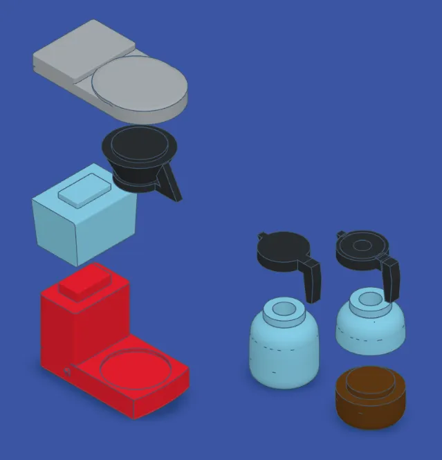 Dollhouse - Classic Coffee Maker / Machine - Free 3D Print Model ...