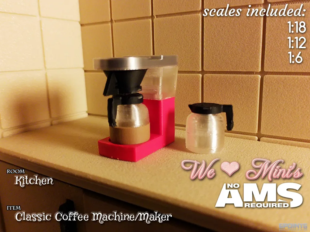 Dollhouse - Classic Coffee Maker / Machine - Free 3D Print Model ...
