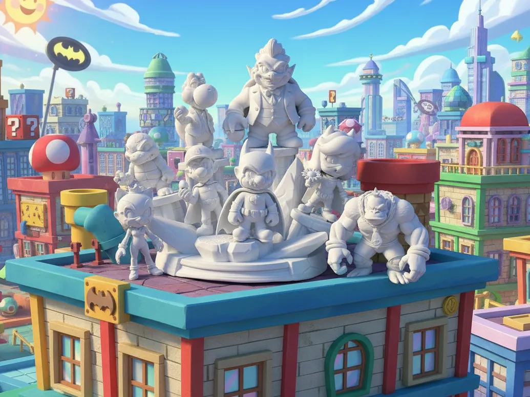 Super Mario X DC Chibis - Free 3D Print Model - MakerWorld
