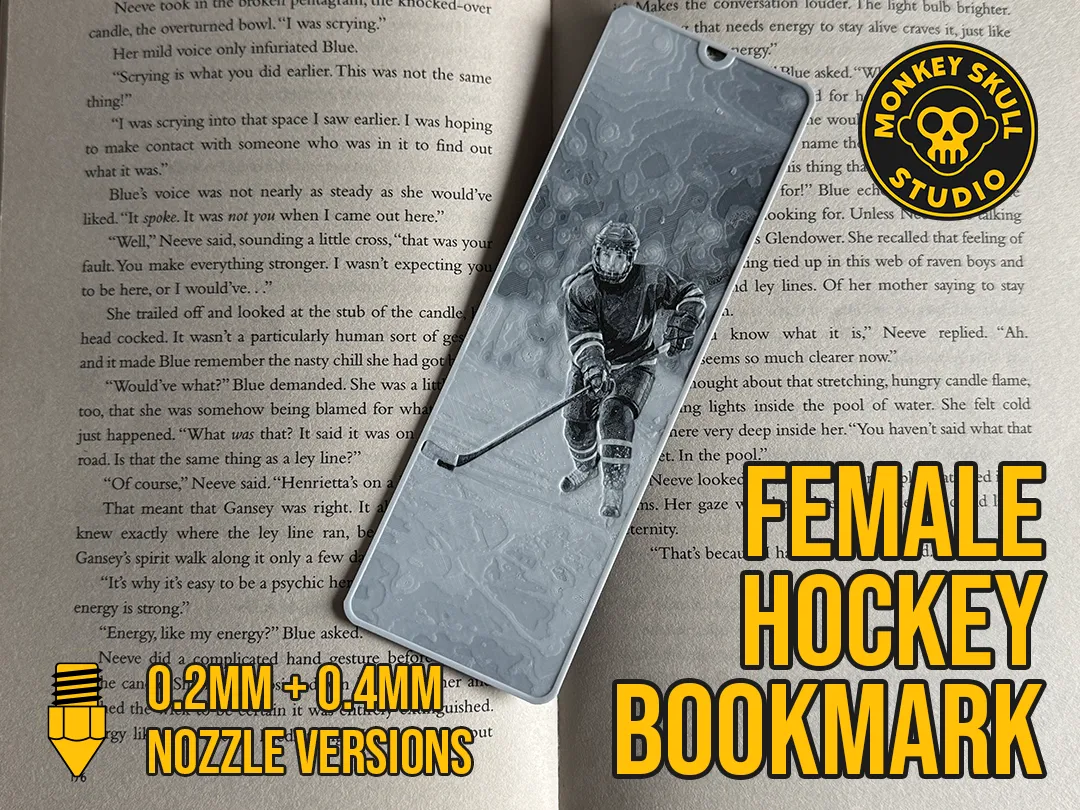 Female Hockey HueForge Bookmark - Free 3D Print Model - MakerWorld