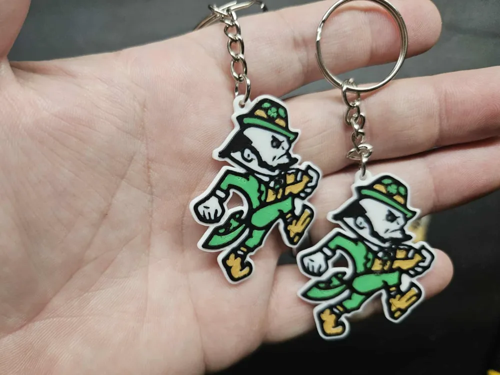 Notre Dame - Fighting Irish Keychain - Free 3D Print Model - MakerWorld