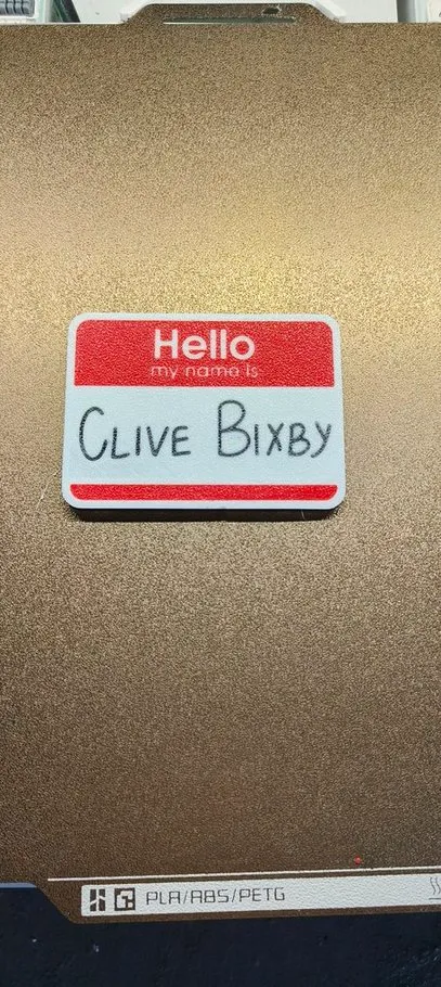 Clive Bixby Name Tag by 3DPrintsForYou - MakerWorld