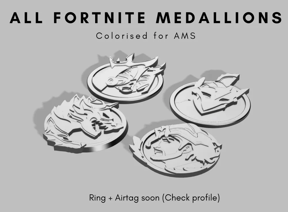 Fortnite Medallions - Chap 5 Season 2 - All 4 by Fusiontype - MakerWorld