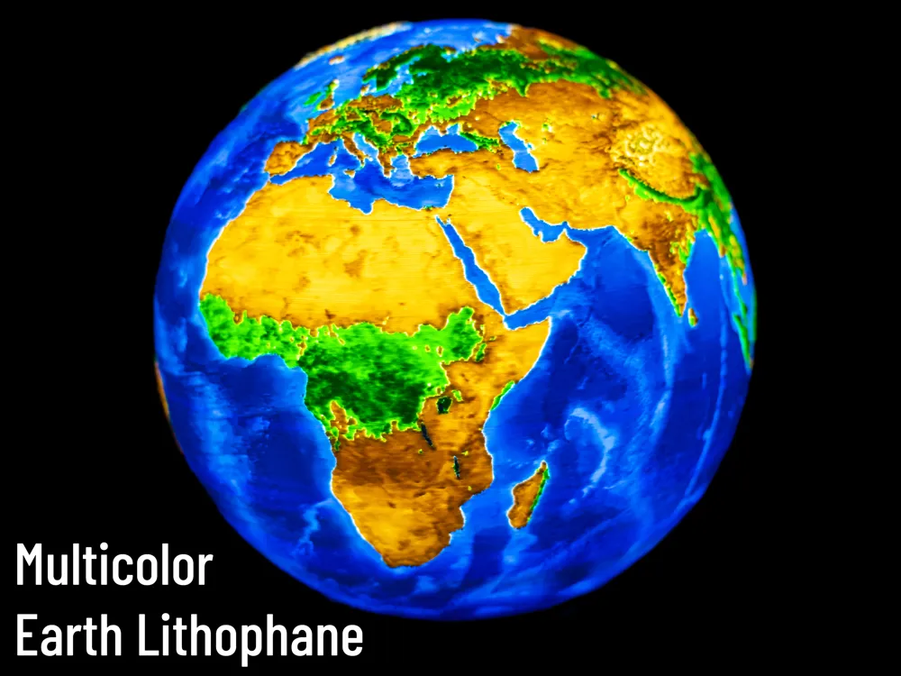 Multicolor Earth Lithophane - four colors - Free 3D Print Model ...