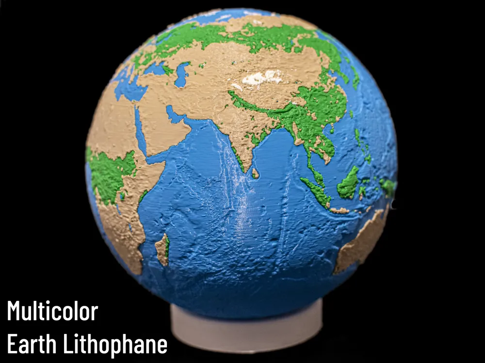 Multicolor Earth Lithophane - four colors - Free 3D Print Model ...