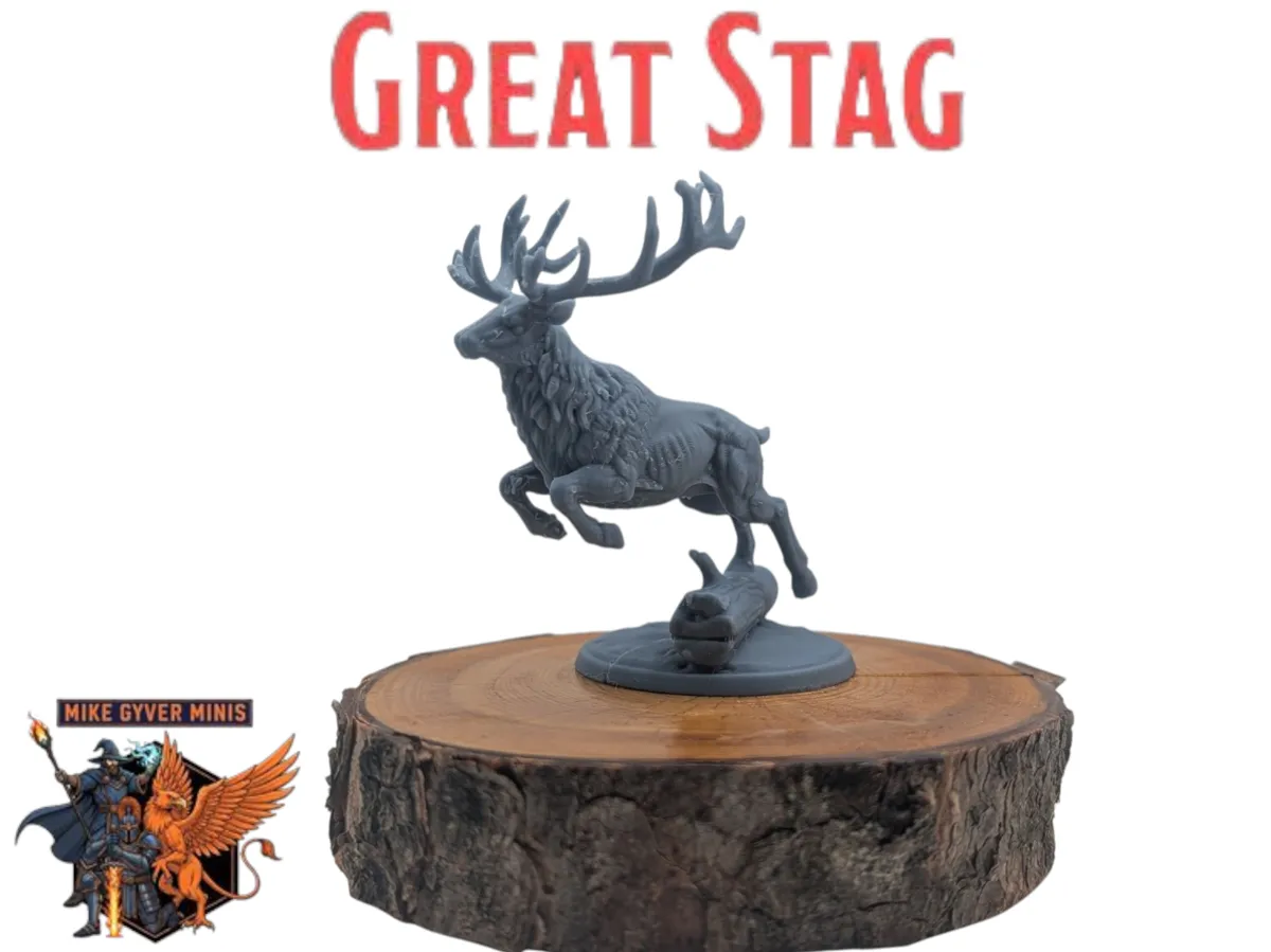 DnD TTRPG Great Stag Miniature - Free 3D Print Model - MakerWorld