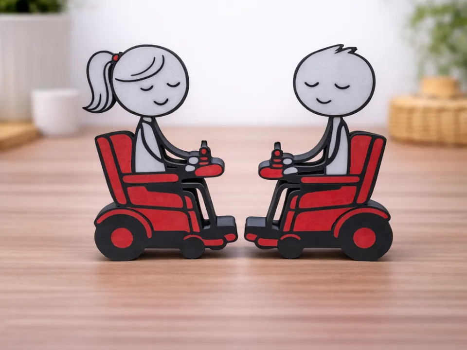 Man & Woman Power Wheelchair-Family Expansion Set - Free 3D Print Model ...