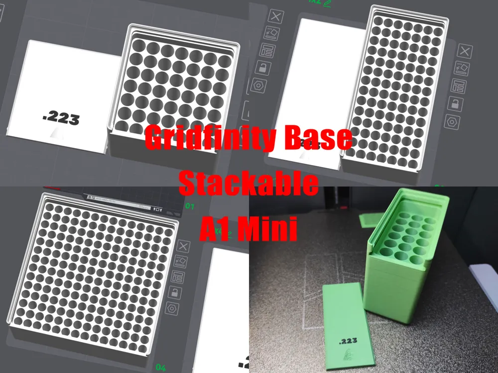 .223 Remington Gridfinity Ammo Storage Boxes 4x4 by We Be Printin' - MakerWorld