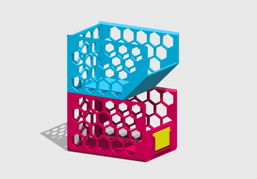 Stackable storage bin (10" long) Honeycomb by StarPlayer - MakerWorld