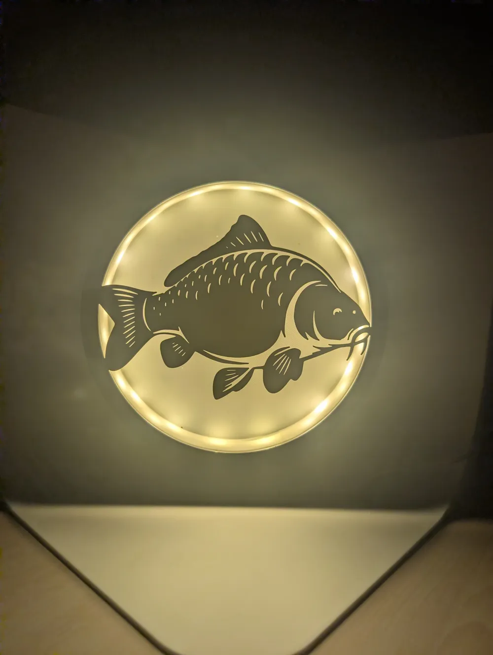 LED Silhouette Lamp Carp Motif - Free 3D Print Model - MakerWorld