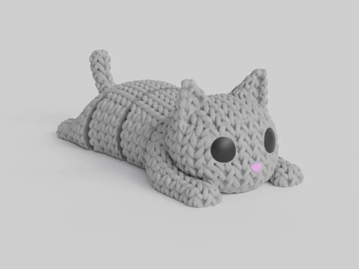 Knitted Articulated Cat - Free 3D Print Model - MakerWorld