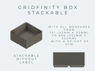 GRIDFINITY CONTAINERS OF ALL SIZES AND STACKABLE by leofusta00 - MakerWorld