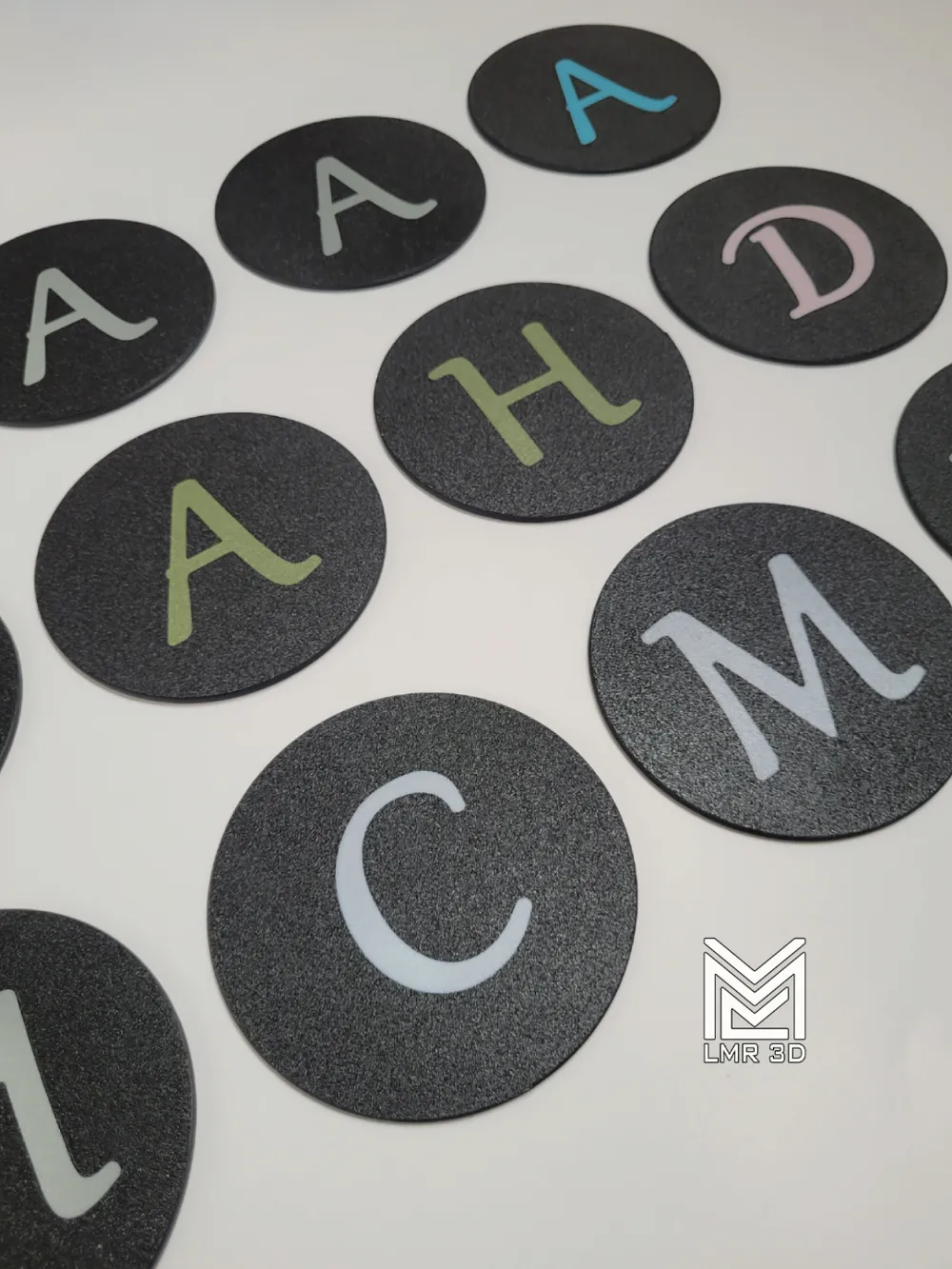 Letter Coasters (A, L, H, D, M, C, JP) by LMR 3D - MakerWorld