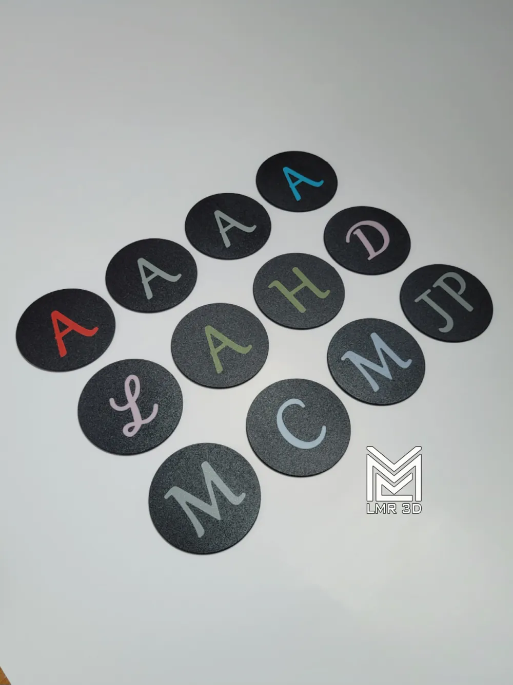 Letter Coasters (A, L, H, D, M, C, JP) by LMR 3D - MakerWorld