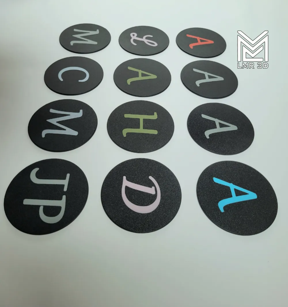 Letter Coasters (A, L, H, D, M, C, JP) by LMR 3D - MakerWorld