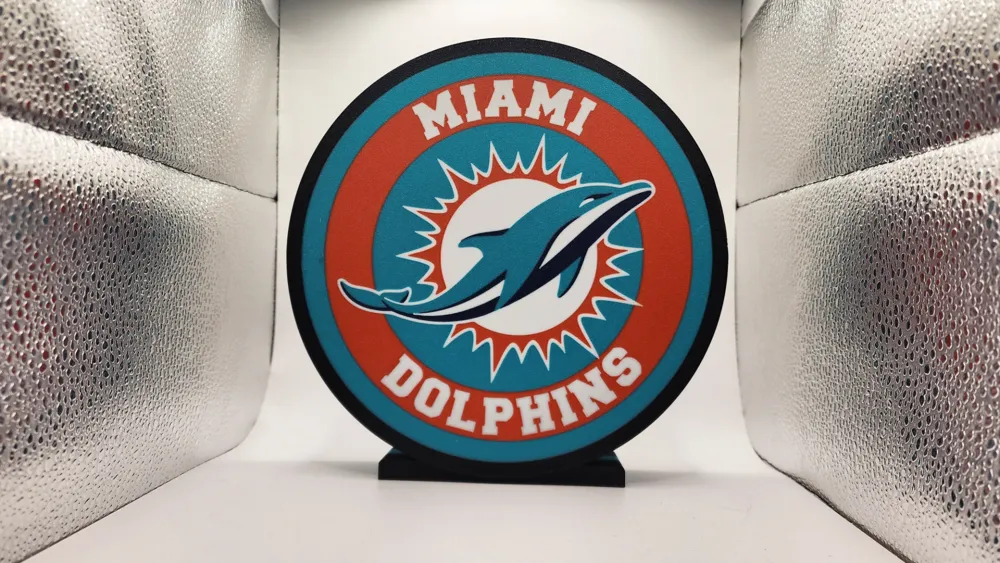 Miami Dolphins LED Light Box (Round) - Free 3D Print Model - MakerWorld
