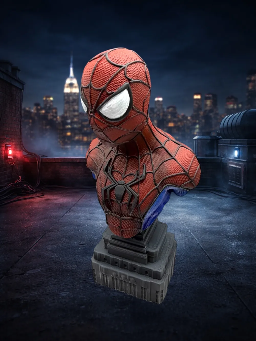 Spider-Man with Empire State Base - Free 3D Print Model - MakerWorld