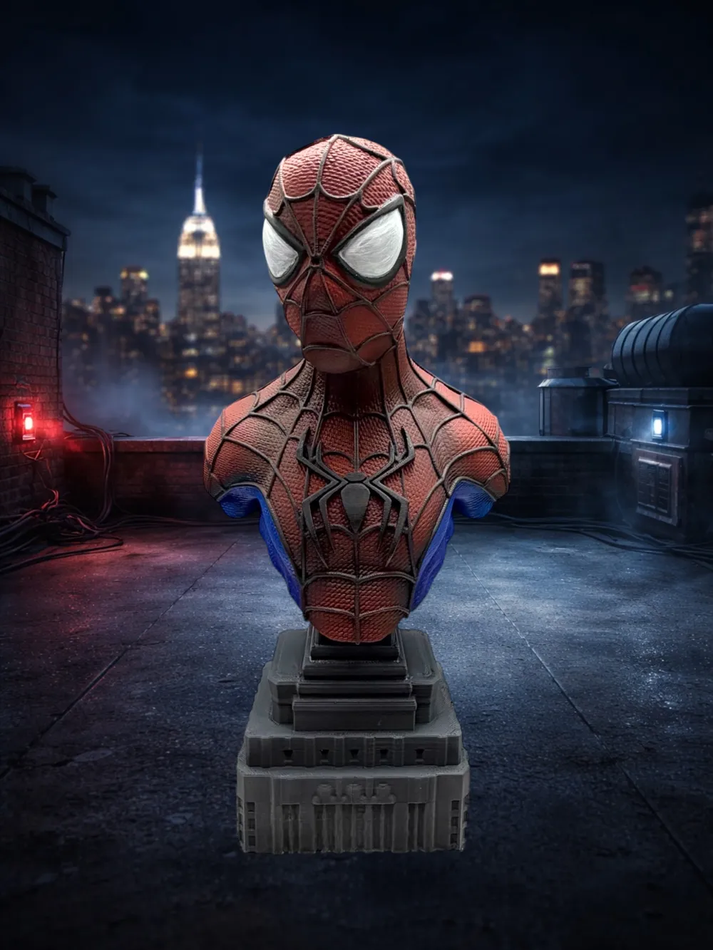 Spider-Man with Empire State Base - Free 3D Print Model - MakerWorld
