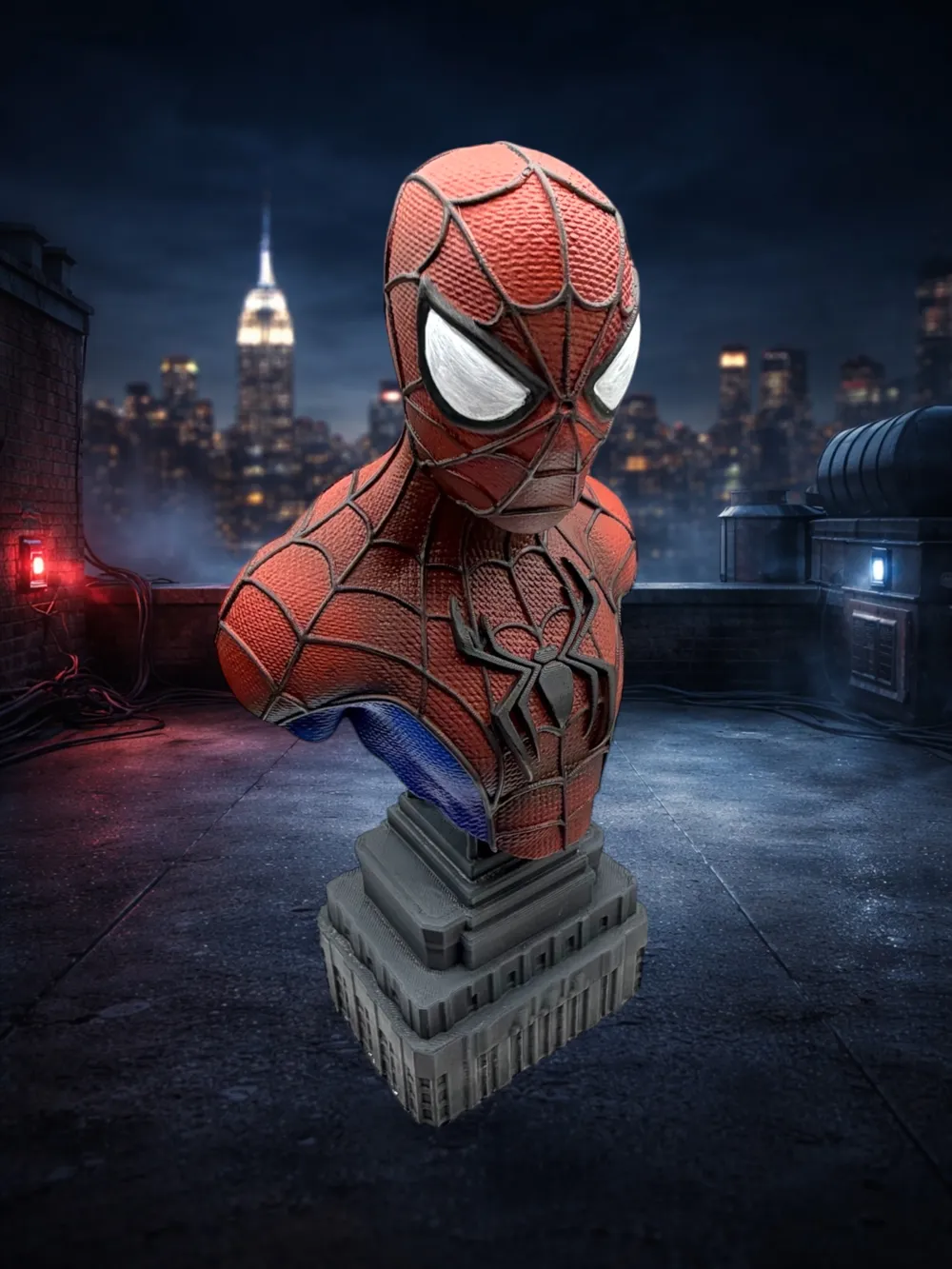 Spider-Man with Empire State Base - Free 3D Print Model - MakerWorld