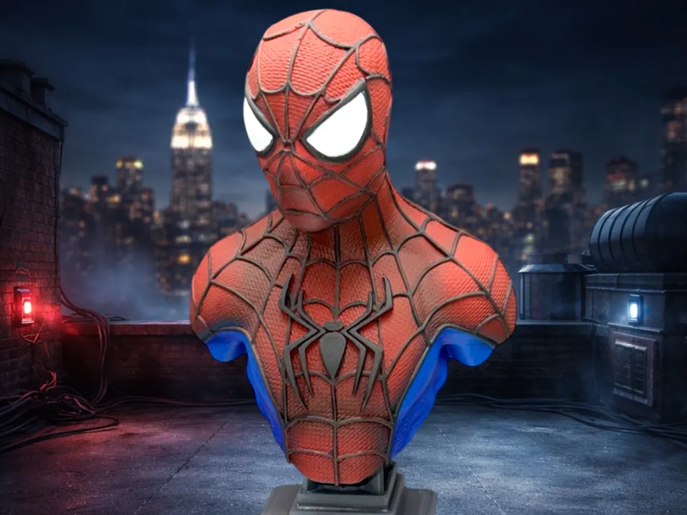 Spider-Man with Empire State Base - Free 3D Print Model - MakerWorld