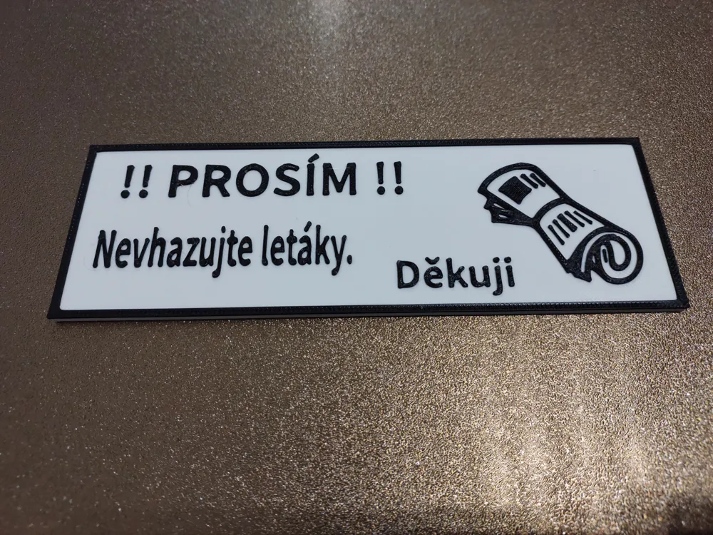 Cedule nevhazovat letáky by Novis - MakerWorld