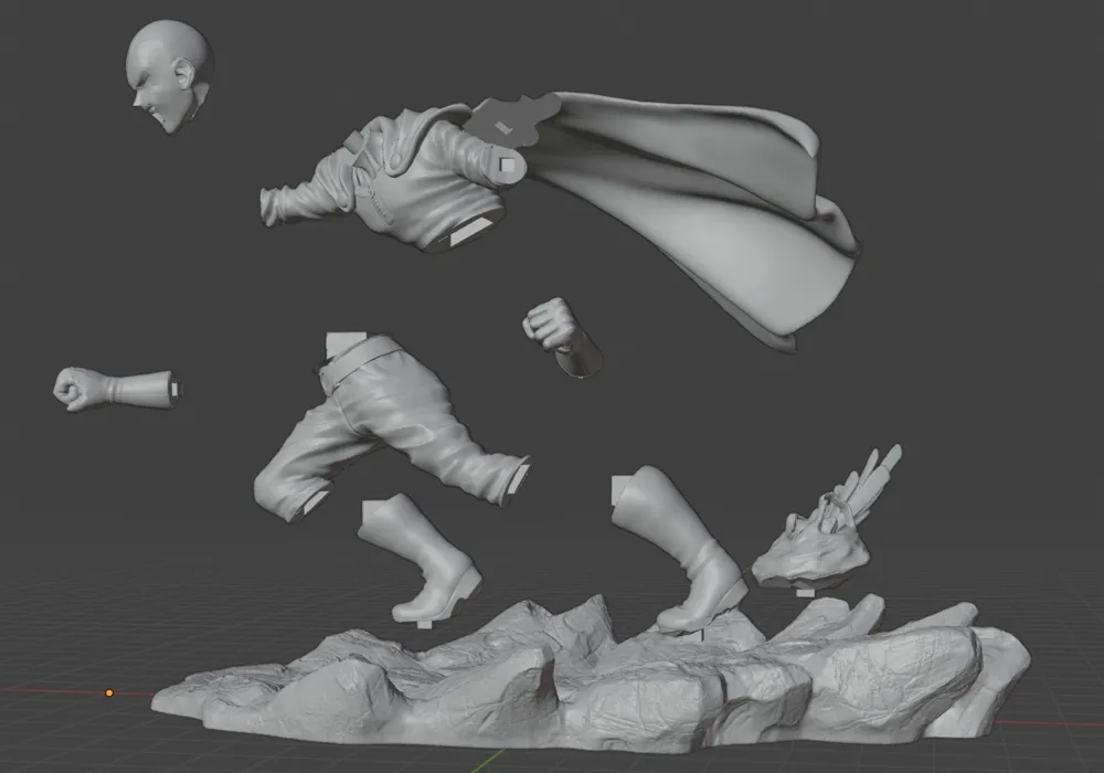 One Punch Man Saitama AMS Multipart - Free 3D Print Model - MakerWorld