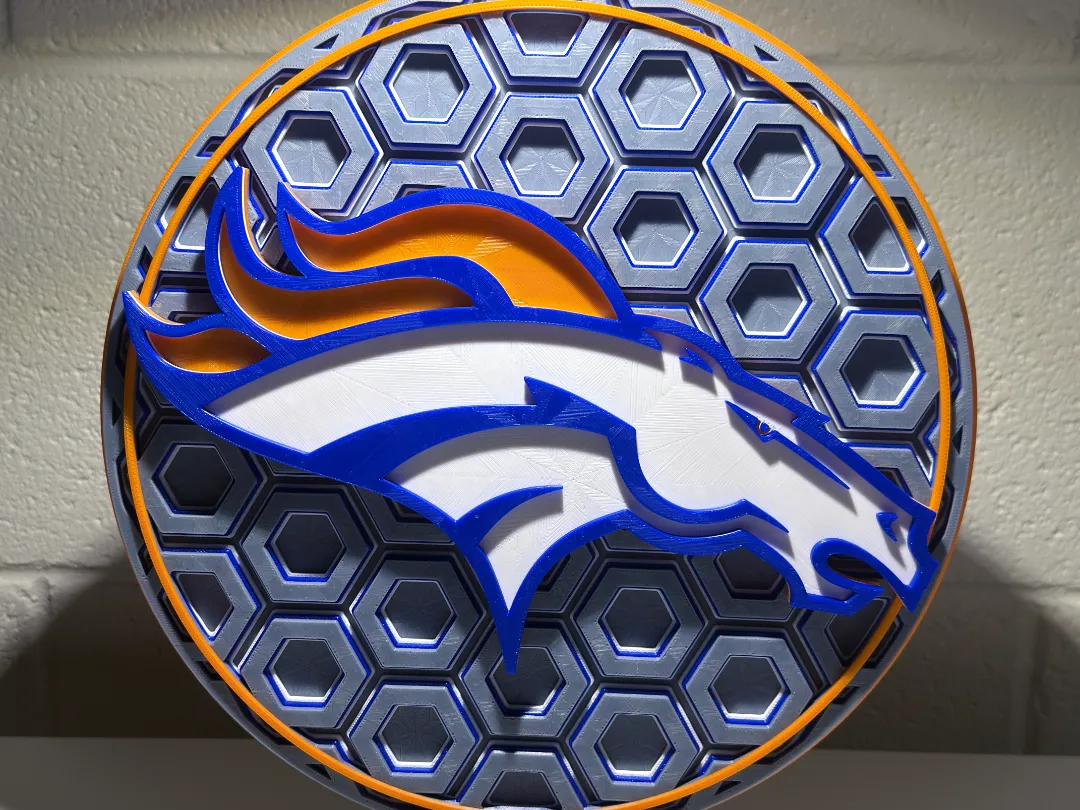 Denver Broncos Dimensional Mosaic - Free 3D Print Model - MakerWorld