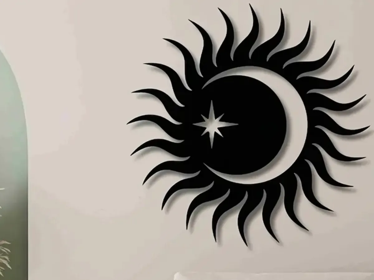 Sun & Moon Wall Art 2D Silhouette - Free 3D Print Model - MakerWorld