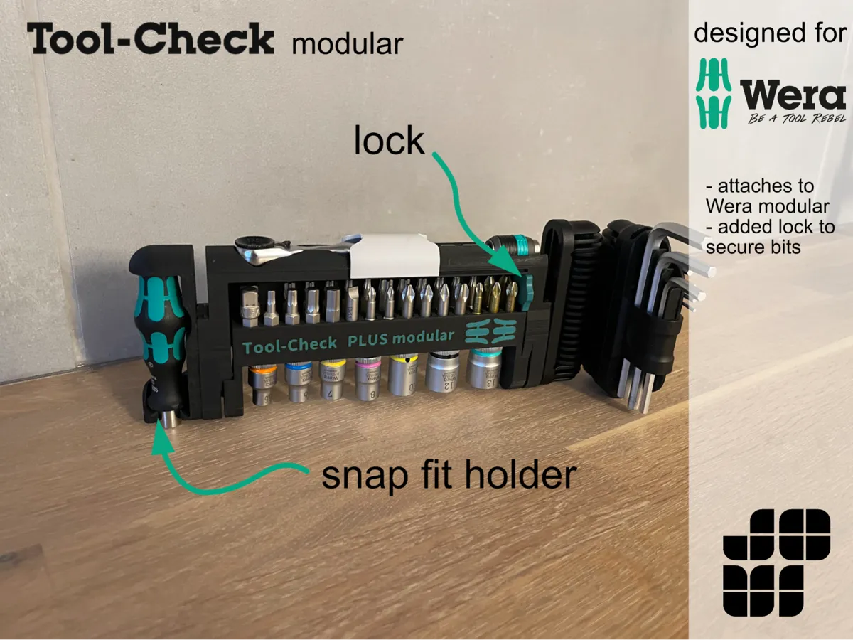 Wera Toolcheck Plus modular compability (enhanced) - Free 3D Print ...