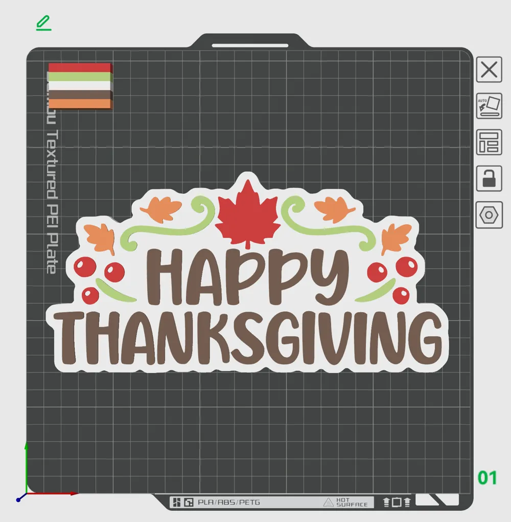 Happy Thanksgiving Sign - Free 3D Print Model - MakerWorld