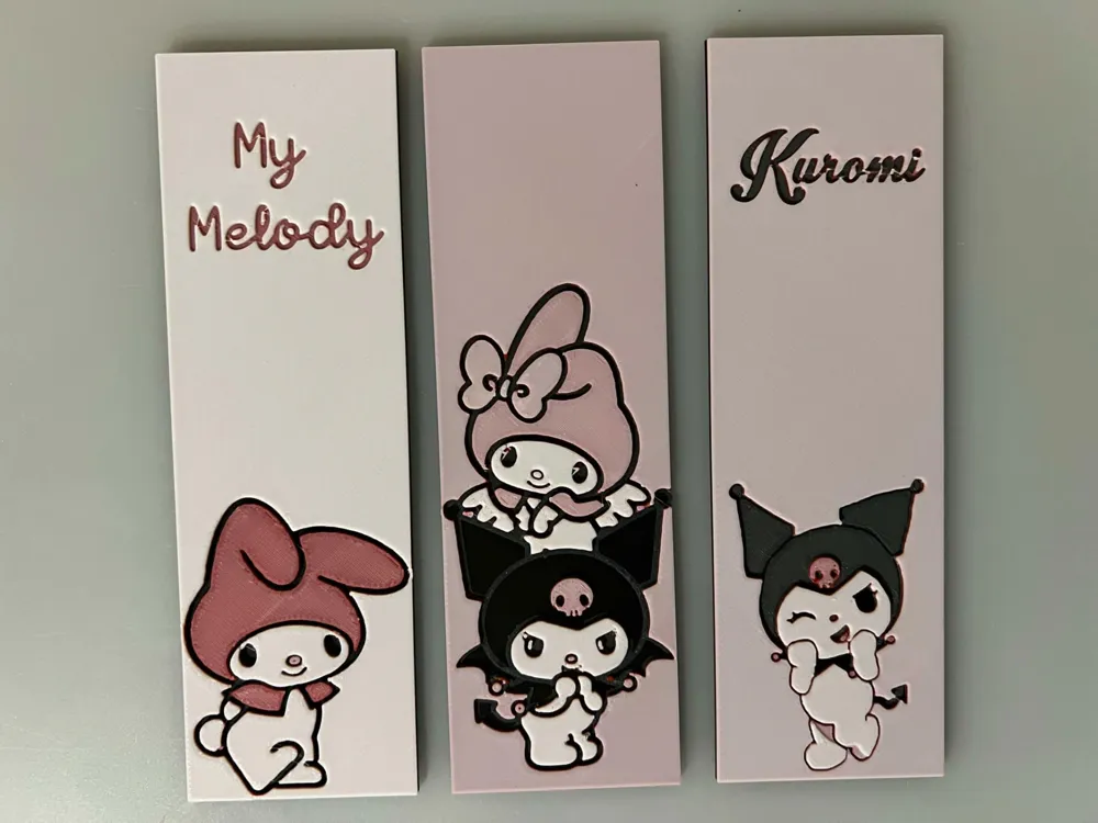 Bookmark Set: Sanrio #2 My Melody and Kuromi by 3djd MakerWorld ...