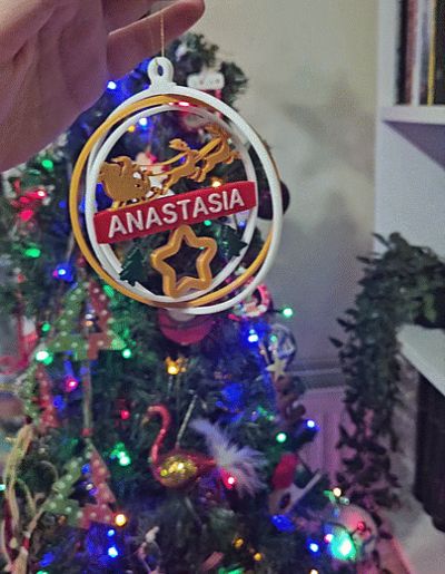 Costum Christmas Ornament (editable name) by zan.kostas - MakerWorld