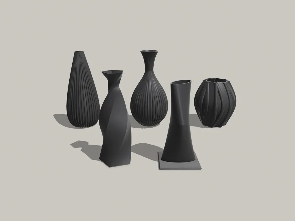 Fünf verschiedene Abstrakte Vasen / Five different abstract vases by ...