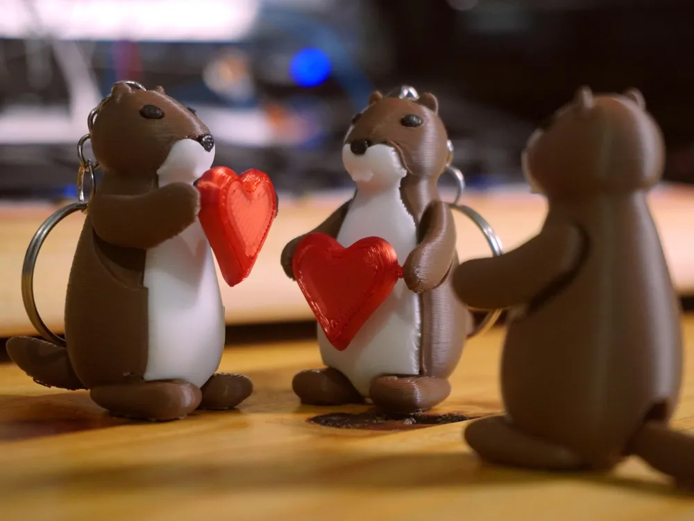 Cute magnetic heart Marmot keychains by MagicTINTIN MakerWorld ...