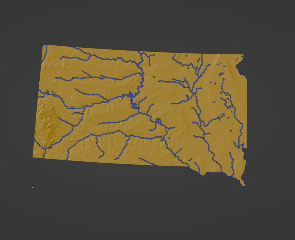 South Dakota, USA (SD) Topographic Map by Anson Liu - MakerWorld