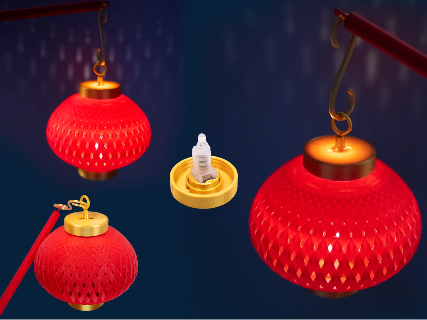 A festive openwork lantern (with LED installation option) by 大东 ...