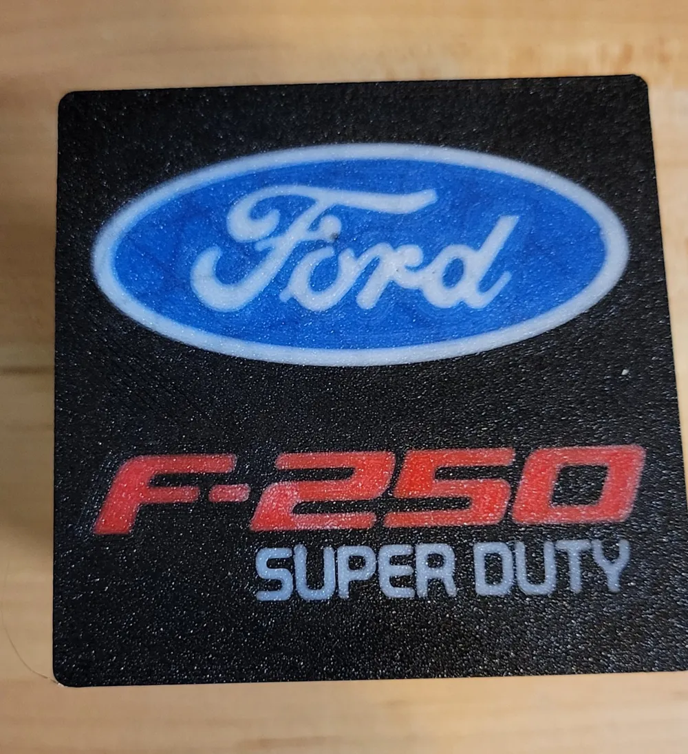 FORD F250 TRAILER HITCH PLUG - Flat Print on Face - Free 3D Print Model ...