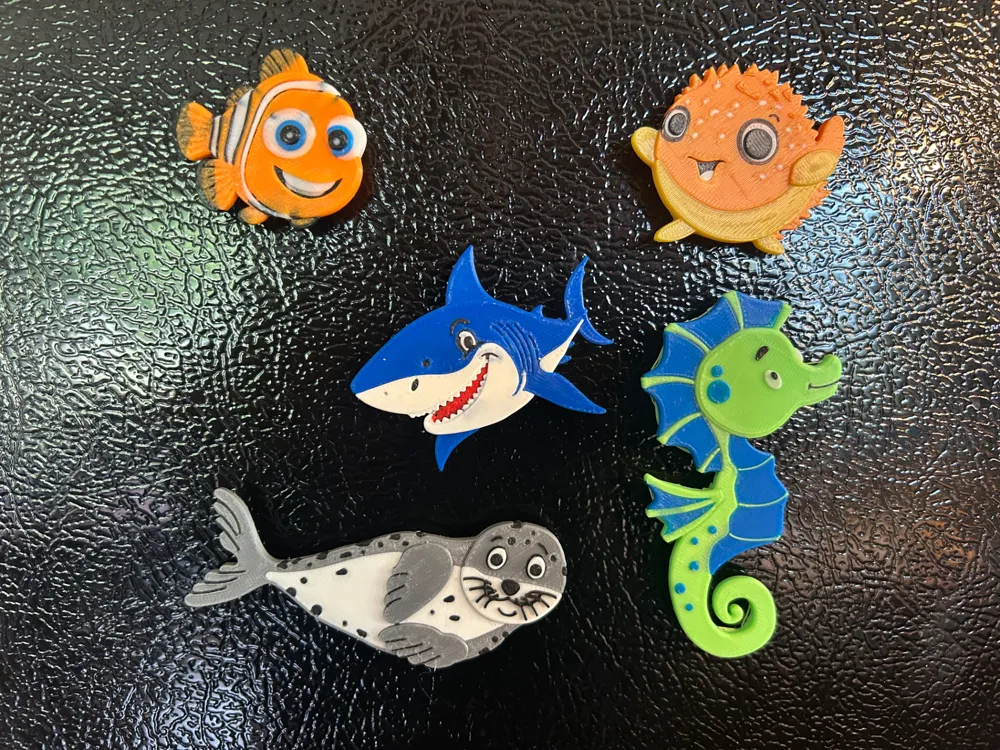Sea Creatures 2 Fridge Magnets by Spare Time Printer MakerWorld ...