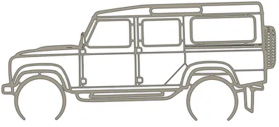 Land Rover Defender D90 Wall Art Silhouette by XmonikerX - MakerWorld