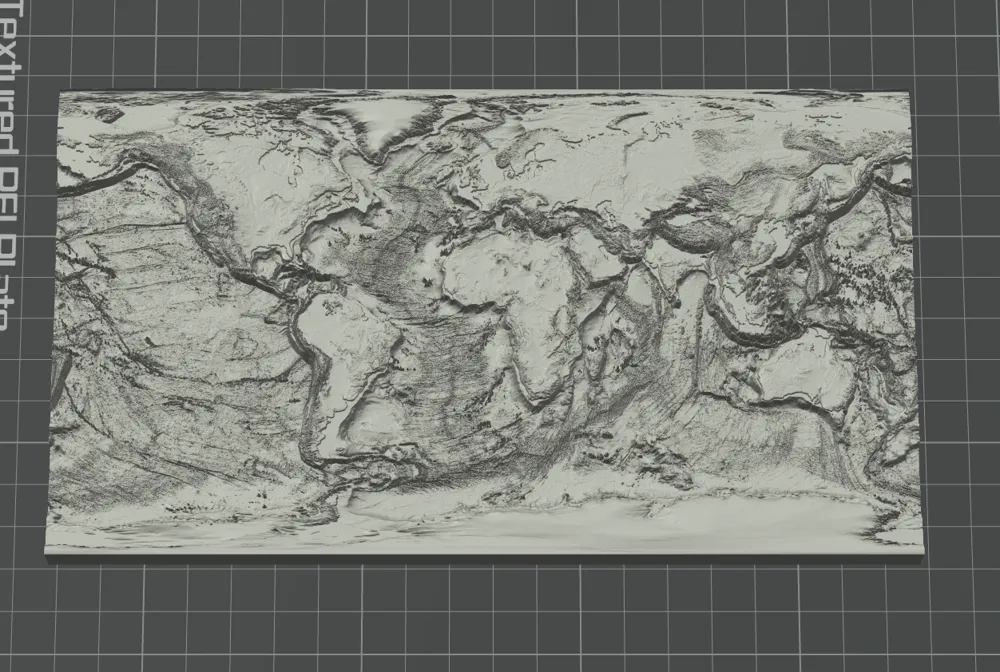 Mapa del Mundo – Topografía & Batimetría por ThreePoles MakerWorld ...