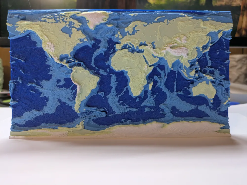 World Map – Topography & Bathymetry - Free 3D Print Model - MakerWorld