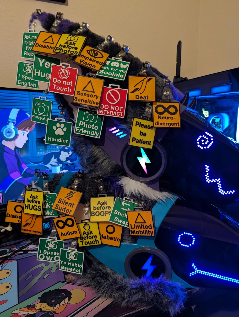 Furry Fursuit Communication Badges - Free 3D Print Model - MakerWorld