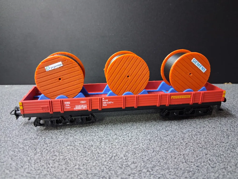H0 Cable Reels for Märklin Flat Wagons. by IdeaBuilder MakerWorld ...