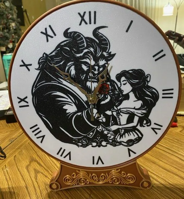 Beauty and the Beast Clock Face by Lord_Greyhane - MakerWorld