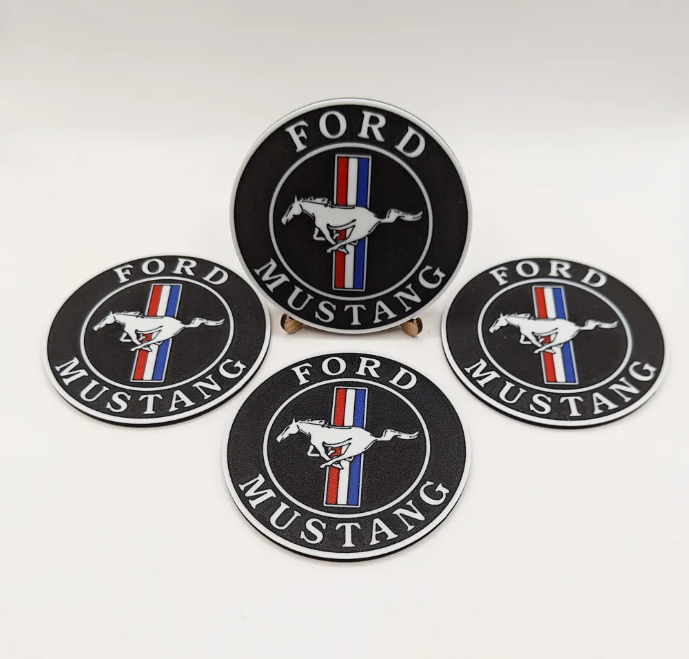 Ford Mustang logo Coasters by railimages MakerWorld: Download Free 3D ...